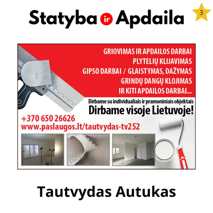 Vidaus ir lauko apdailos darbai Kaune - Ruslanas Kalvaitis – Statyba ir Apdaila